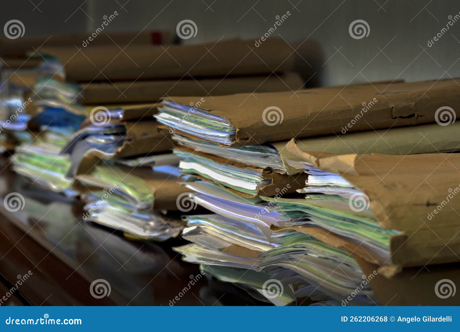 Piles of Documents Enclosed in Folders and Forgotten on a Wardrobe ...