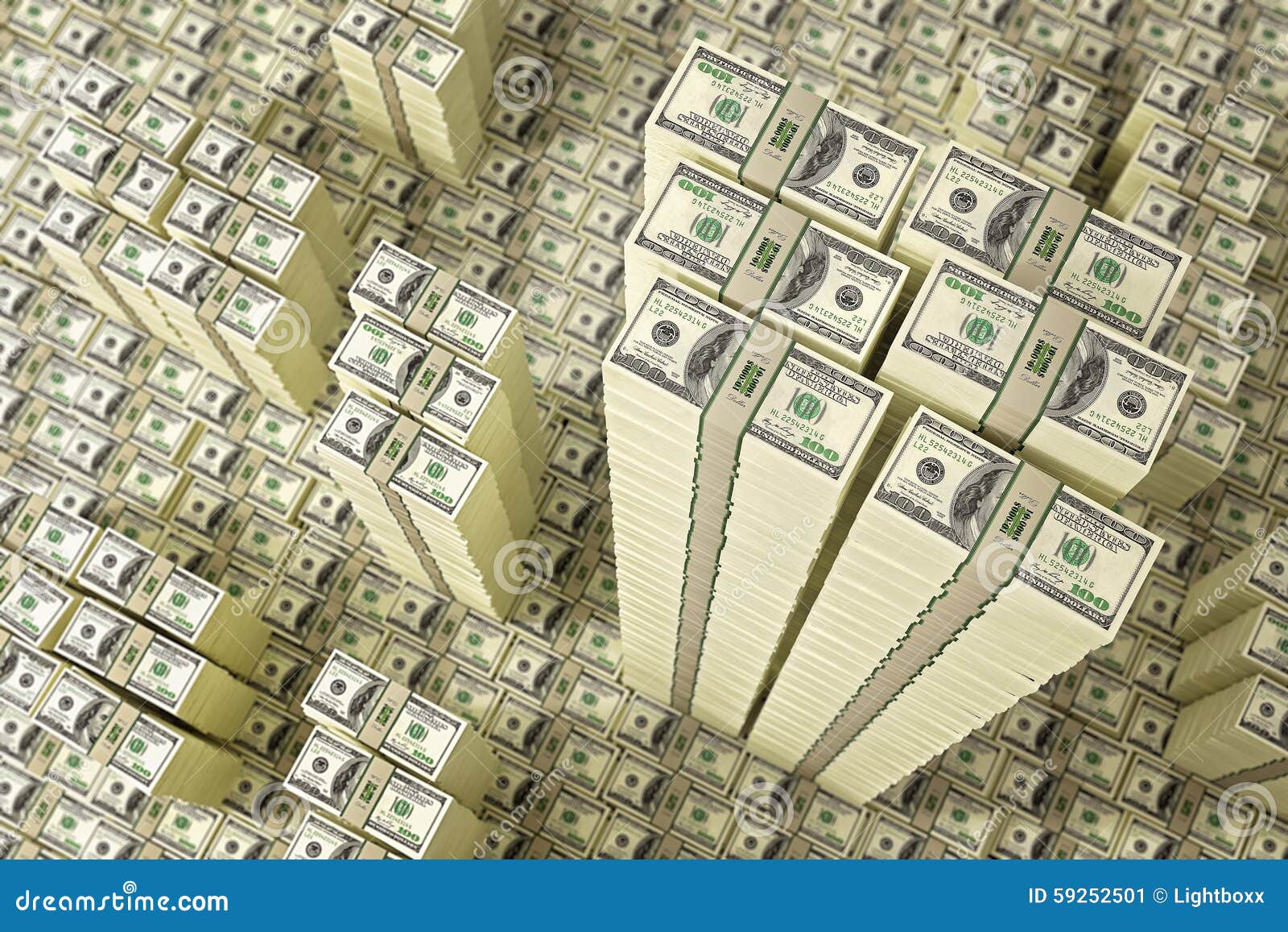 Piles of Dollar bills stock image. Image of fortune, bank - 59252501