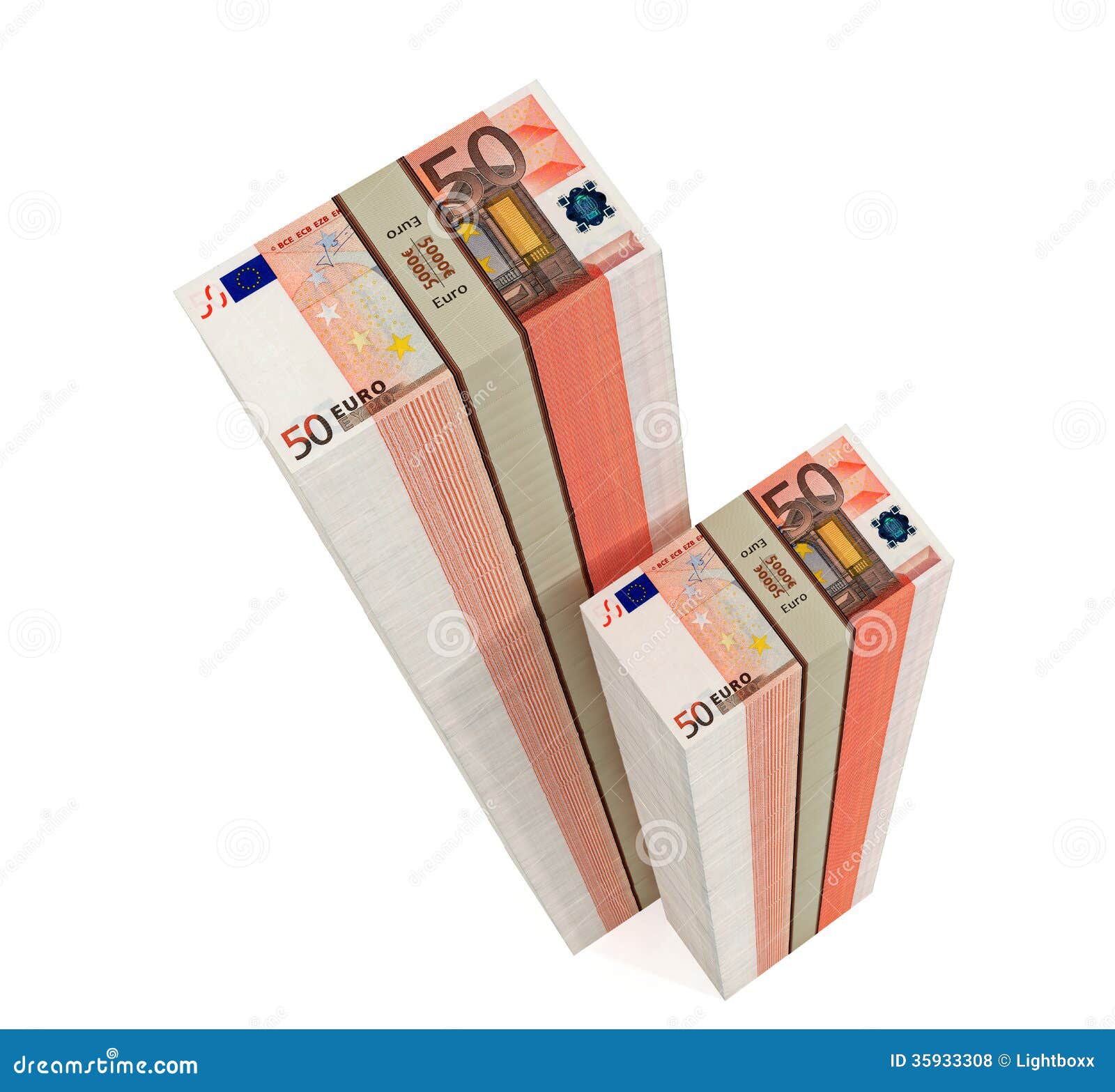 Piles of Euro banknotes stock photo. Image of high, rich - 35933308