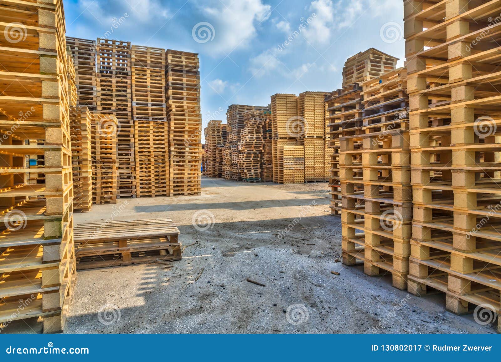 Piles of Euro Type Cargo Pallets Stock Image - Image of distribution ...
