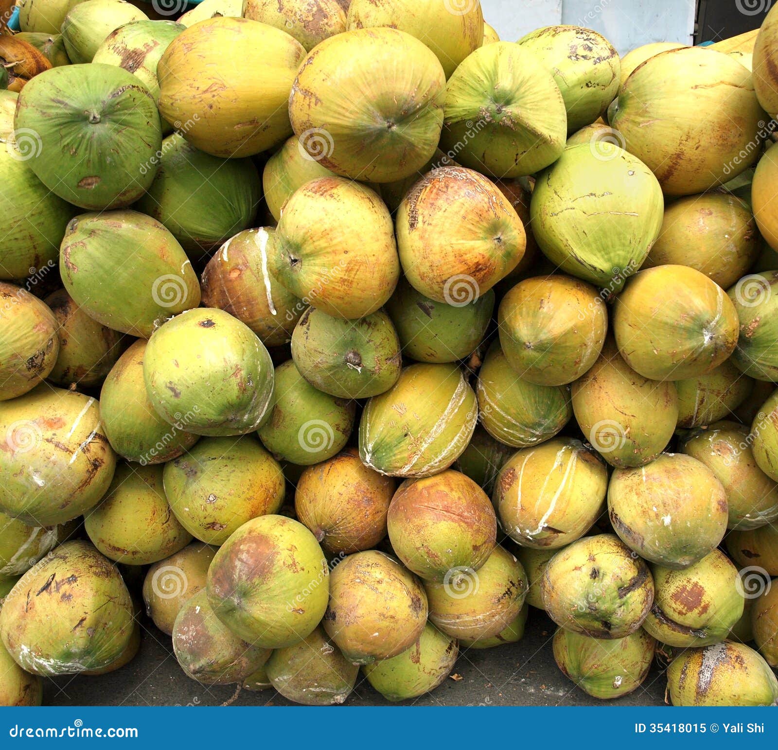 Piles of Fresh Coconuts stock image. Image of texture - 35418015