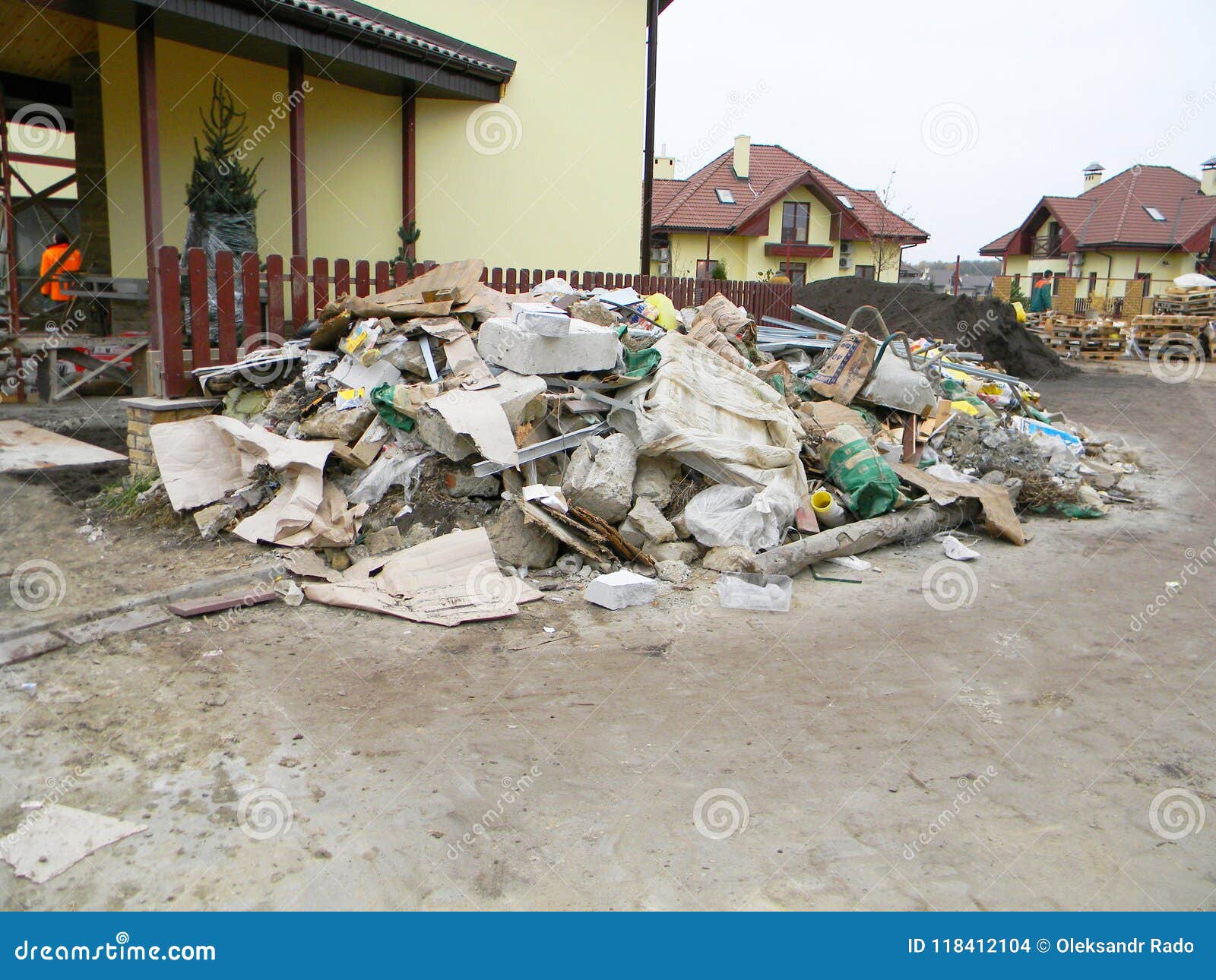 Piles Of Garbage On Construction Site. Royalty-Free Stock Image ...