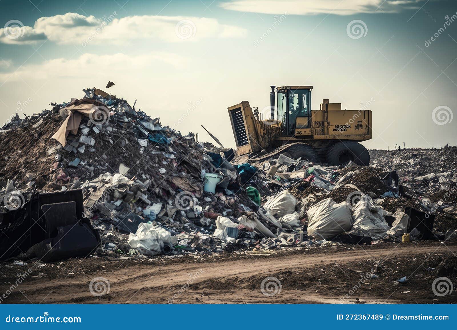 Piles of Garbage and Litter on Landfill Site Overflowing Garbage Stock ...