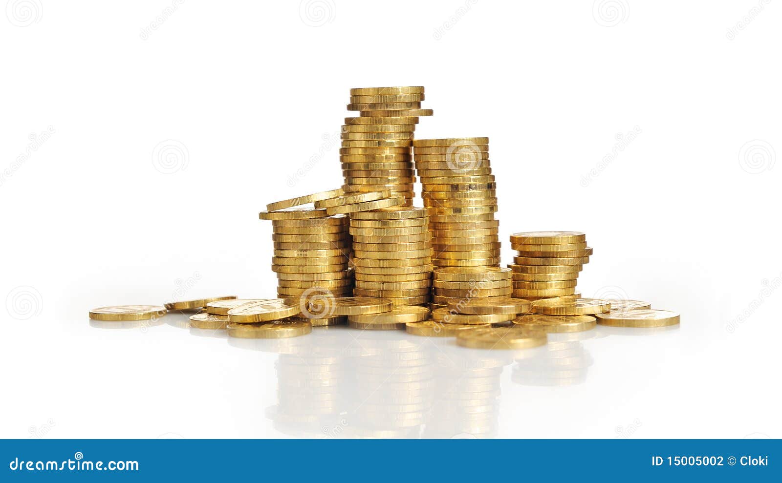 Piles of gold coins stock photo. Image of financial, closeup - 15005002