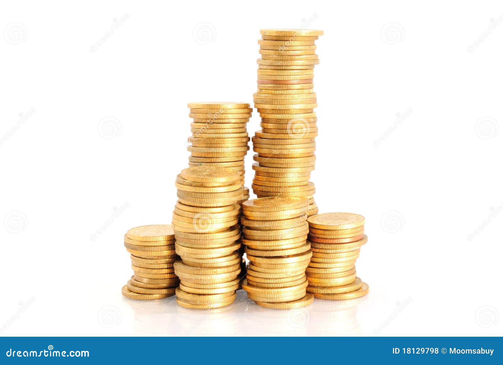 Piles of gold coins stock photo. Image of sized, financial - 18129798