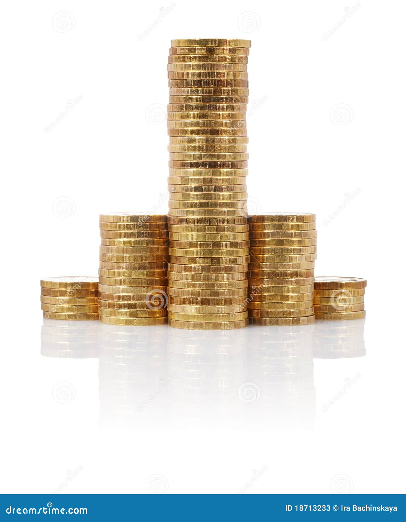 Piles of gold coins stock image. Image of golden, tall - 18713233