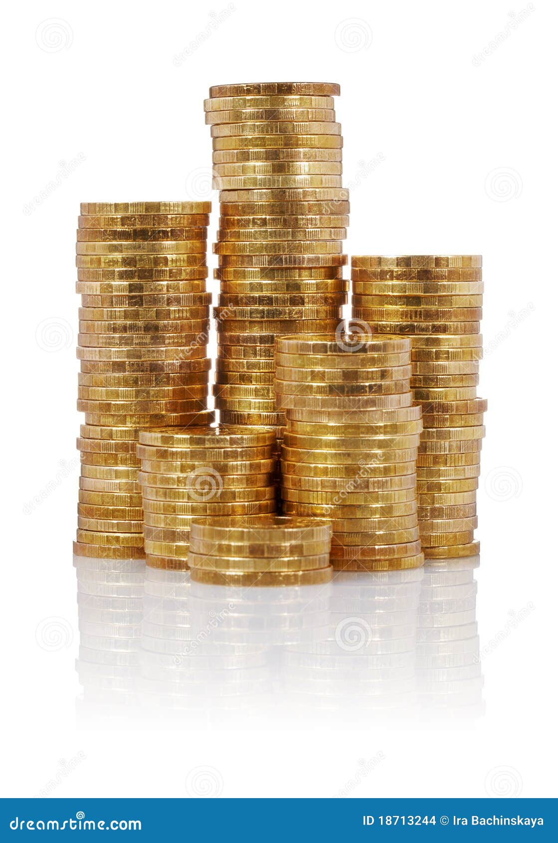 Piles of gold coins stock photo. Image of gold, business - 18713244