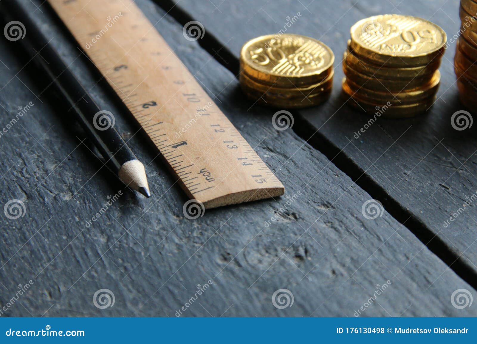 Piles of gold coins, a stock photo. Image of gold, table - 176130498