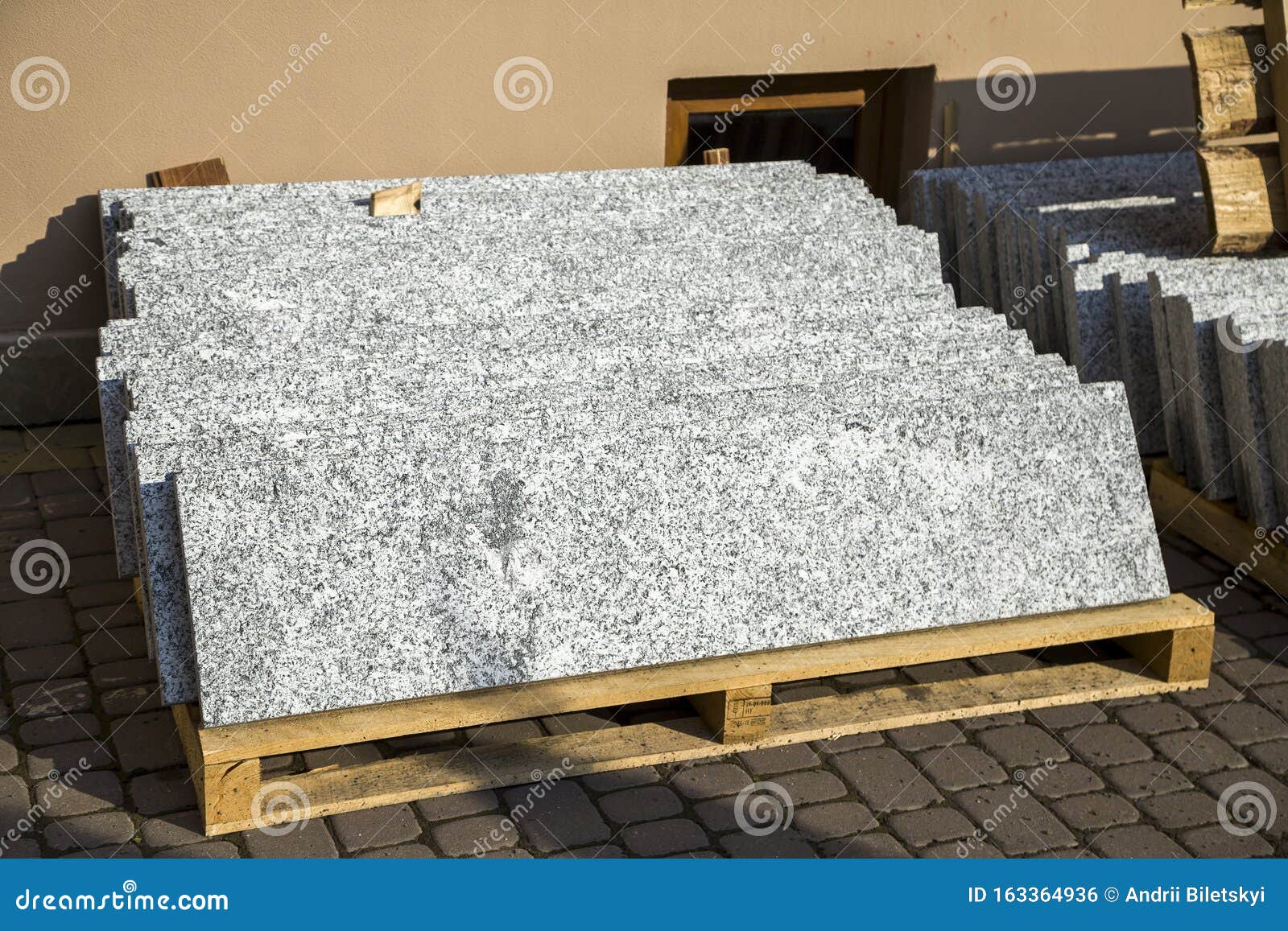 Piles of Granite Marble Slabs. Stone Sheets for Decorative Construction ...