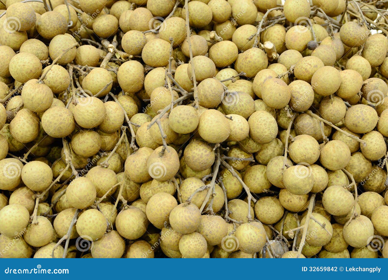 Piles of Longans in Rural Market Stock Photo - Image of product ...