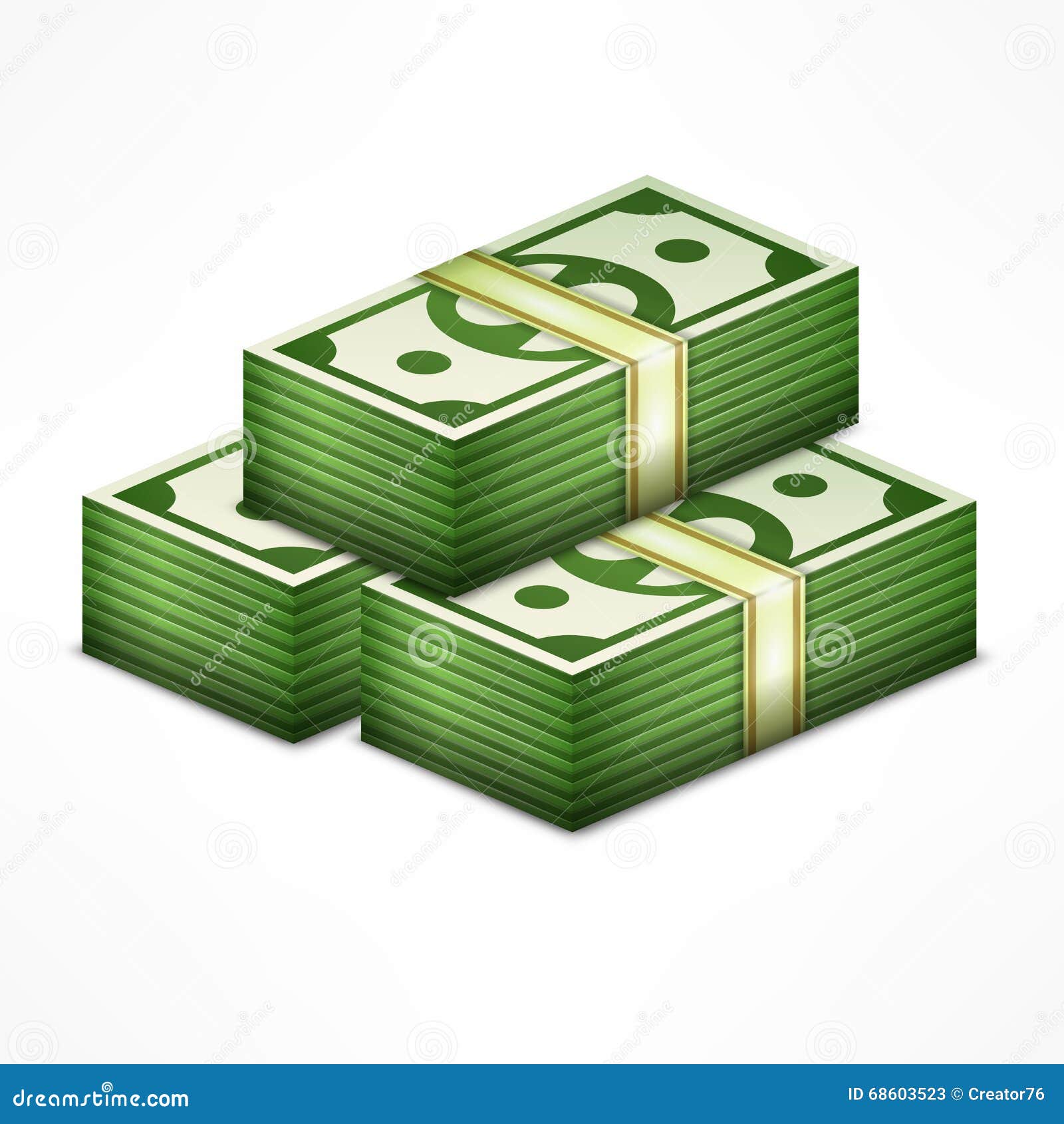 Piles of money stock vector. Illustration of isometric - 68603523