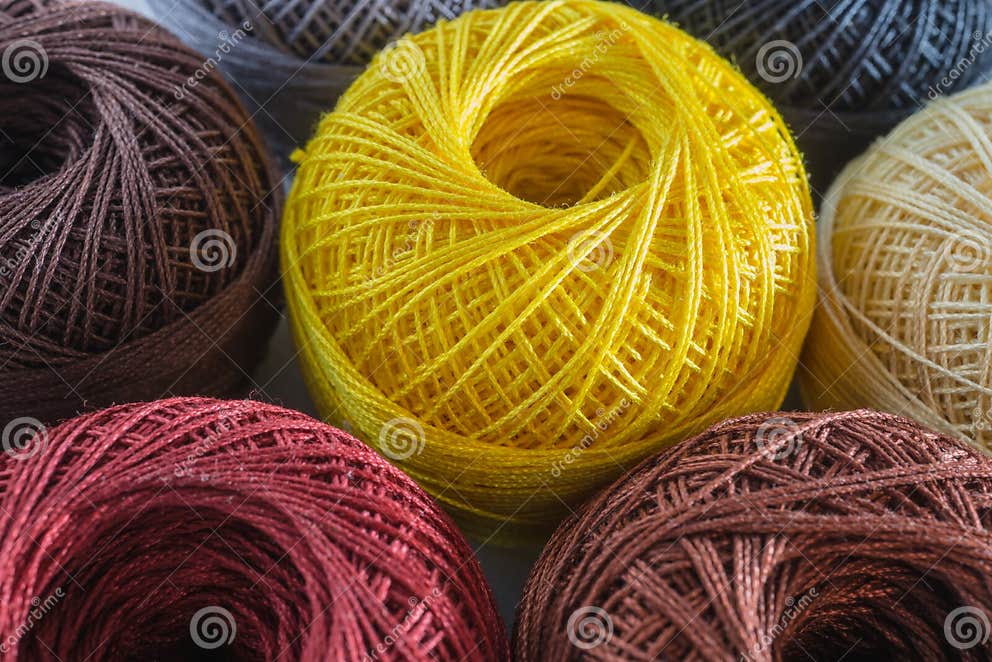 Piles of Multi Colored Balls Yarn Stock Photo - Image of roll, idea ...