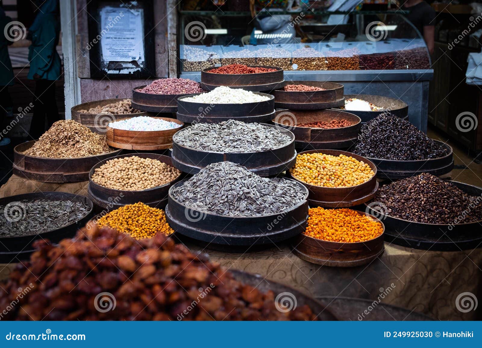 Piles of Nuts, Seeds, Salty Snacks and Coffee Beans at Roastery ...