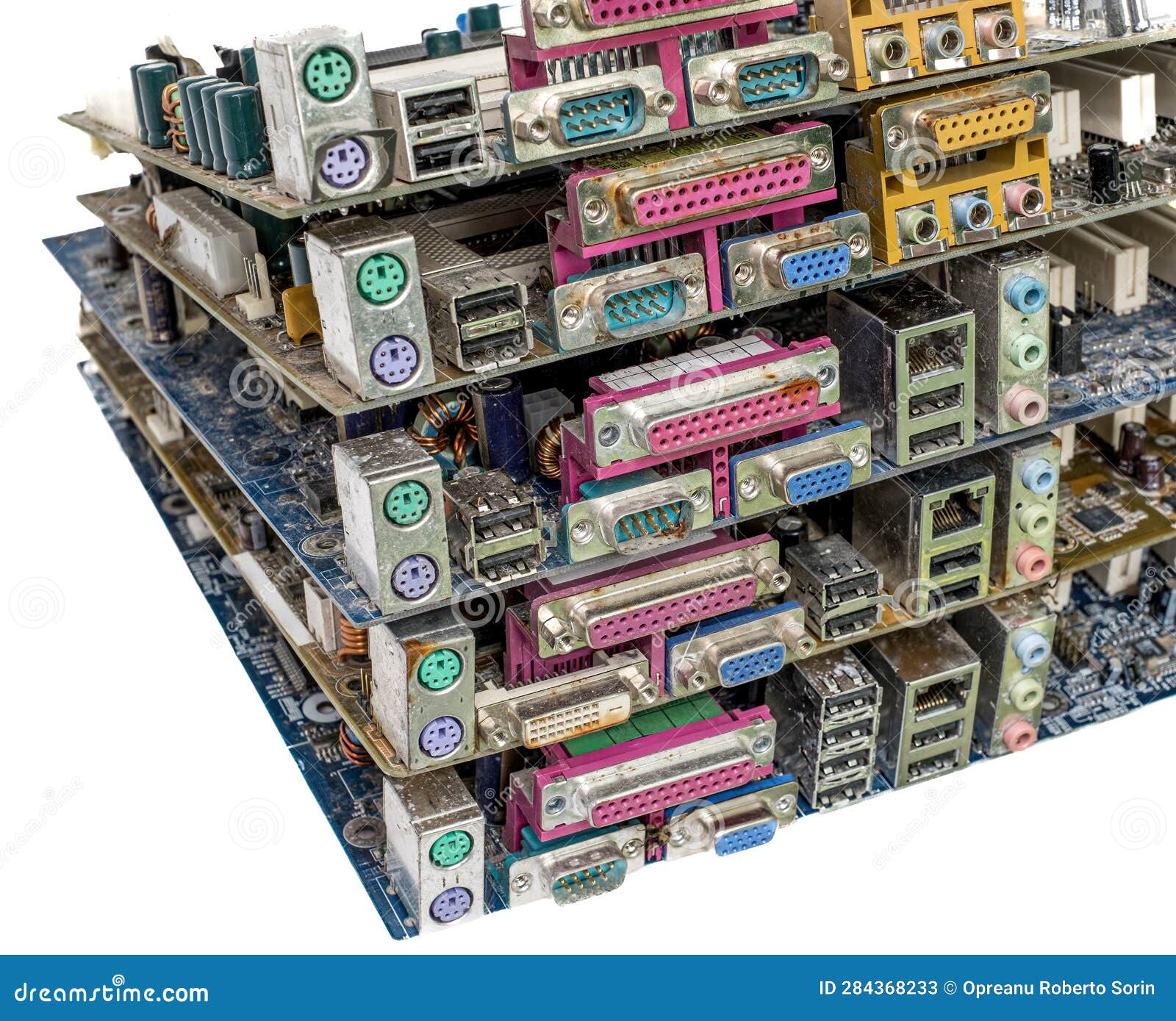 Piles of Old Computer Motherboards Stock Image - Image of slot, chip ...