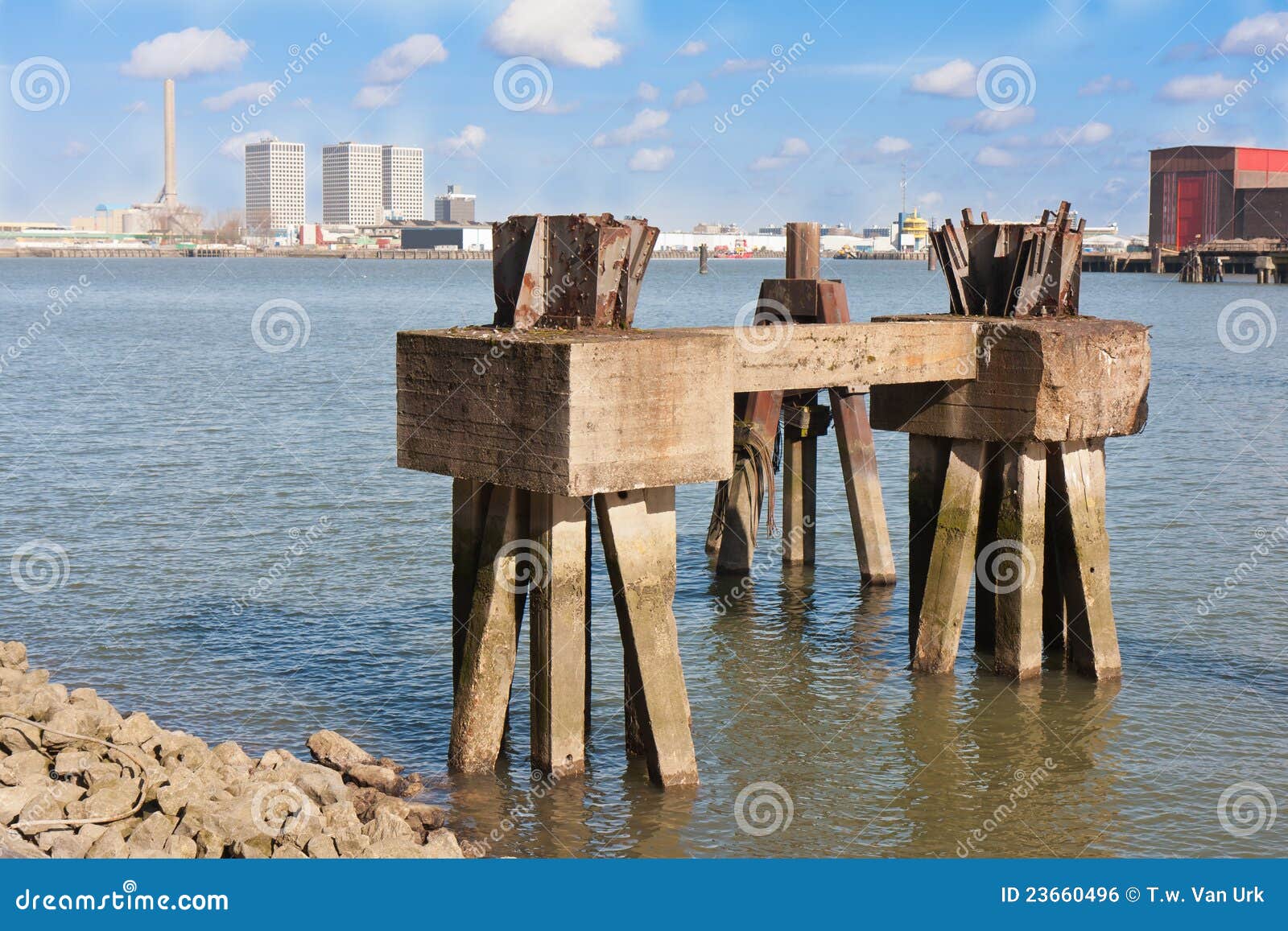 Piles of an Old Jetty in Harbor Stock Photo - Image of coastal, forward ...