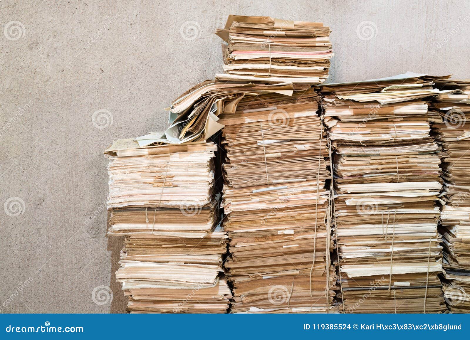 Piles of old papers stock photo. Image of heap, brown - 119385524