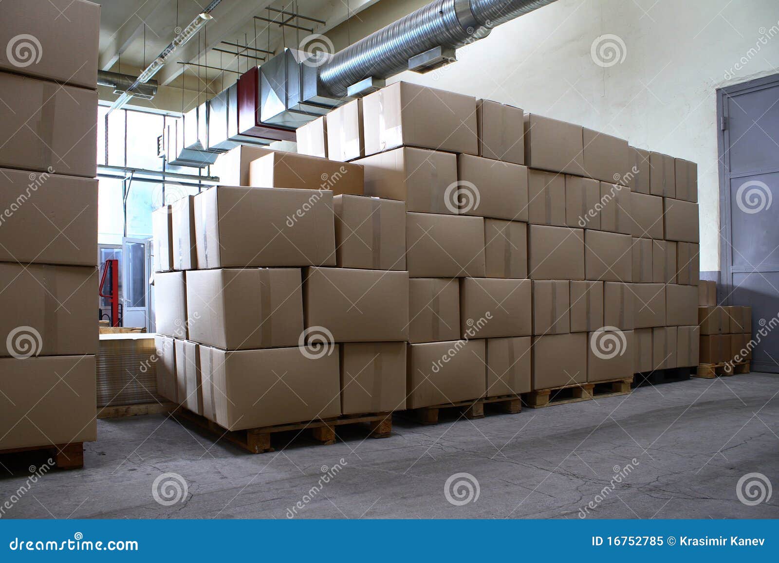 Piles of Paper Boxes with Goods in Storage Stock Image - Image of ...