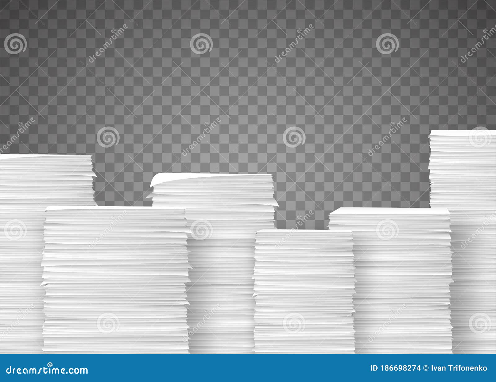Piles of Paper Documents. Paperwork in the Office Stock Vector ...