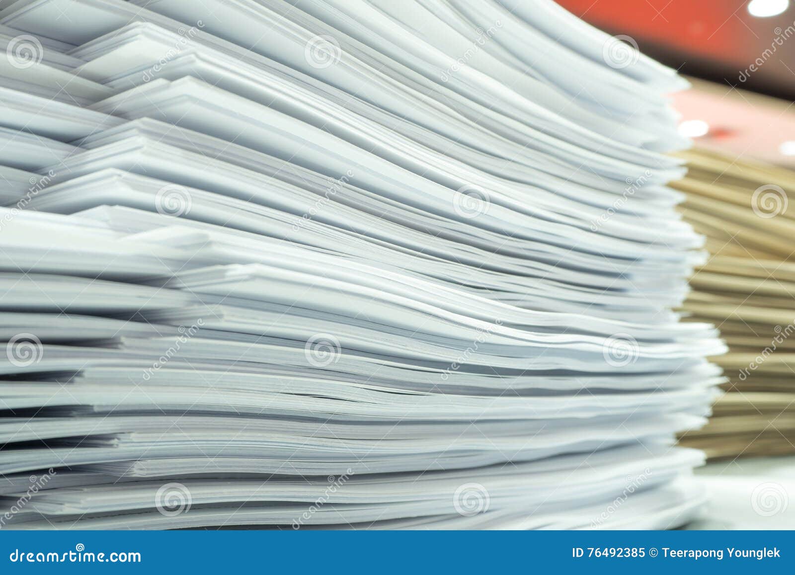 Piles of Paper on My Desk at Work. Stock Image - Image of large, paper ...