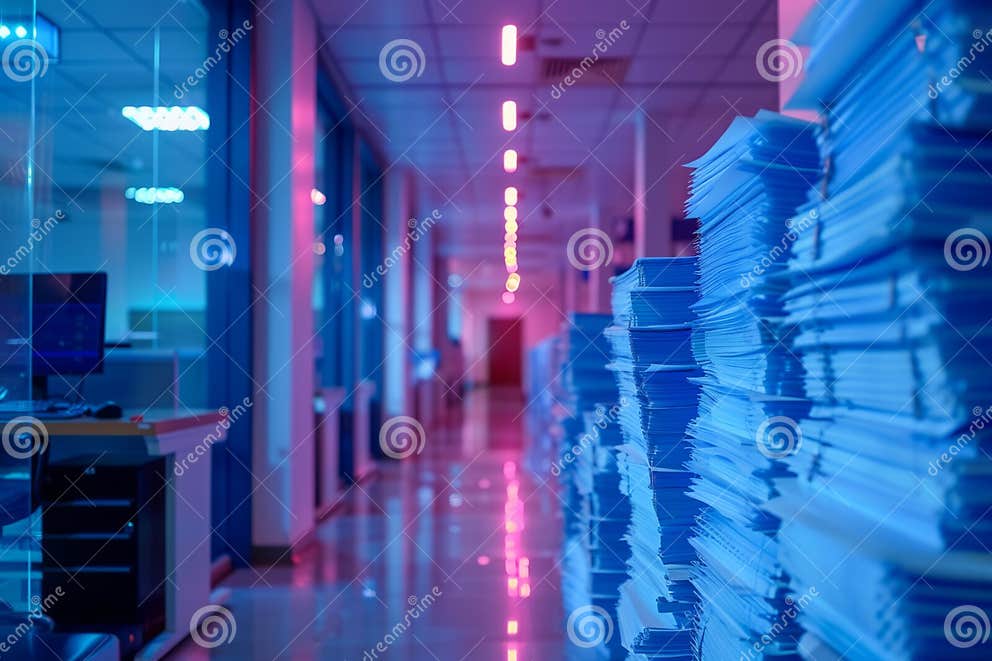 Piles of Paper Office Filled with Paperwork Full Archive File Documents ...