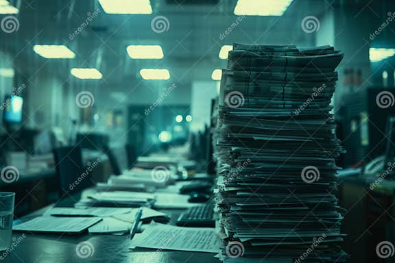 Piles of Paper Office Filled with Paperwork Full Archive File Documents ...