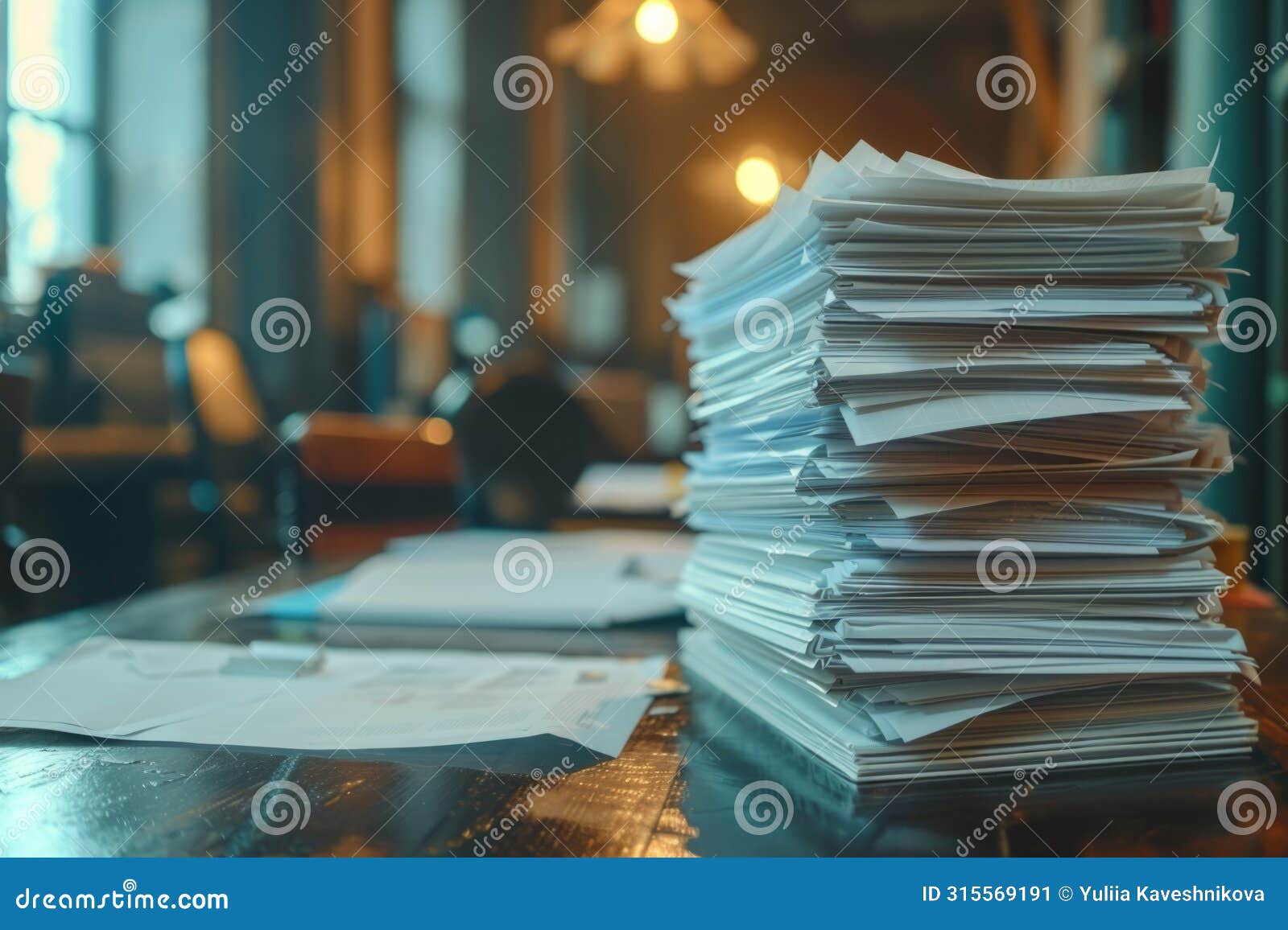 Piles of Paper Office Filled with Paperwork Full Archive File Documents ...