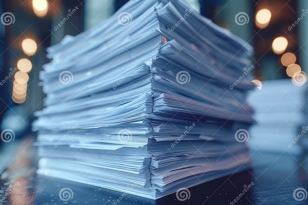 Piles of Paper Office Filled with Paperwork Full Archive File Documents ...