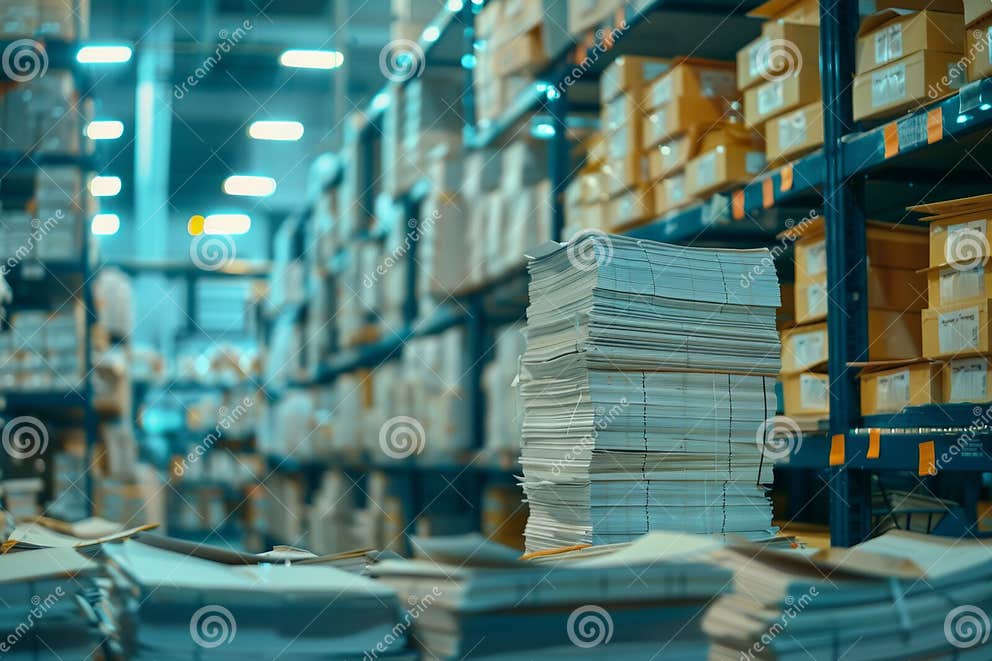 Piles of Paper Office Filled with Paperwork Full Archive File Documents ...