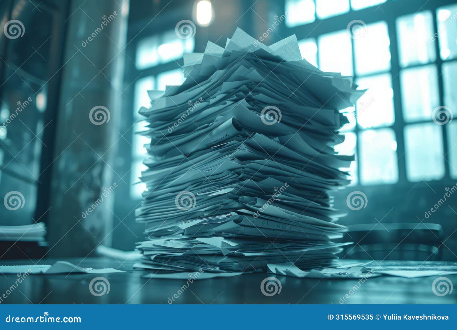 Piles of Paper Office Filled with Paperwork Full Archive File Documents ...