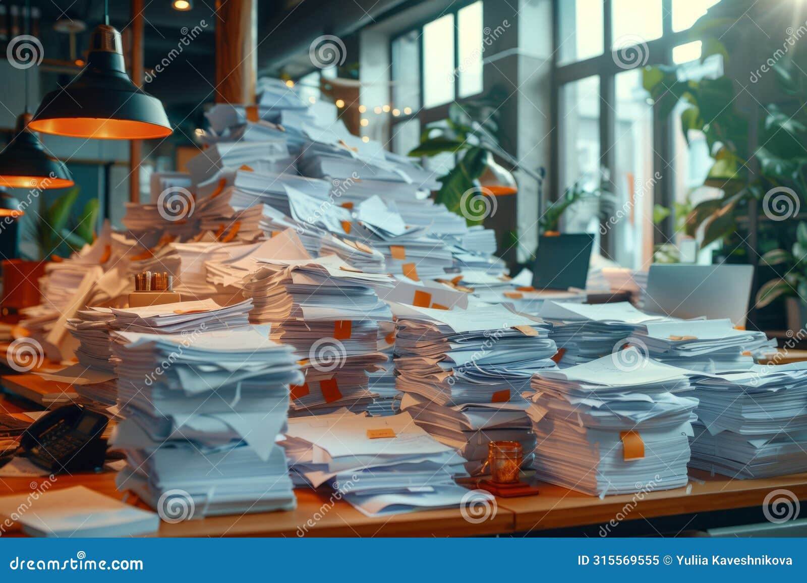 Piles of Paper Office Filled with Paperwork Full Archive File Documents ...