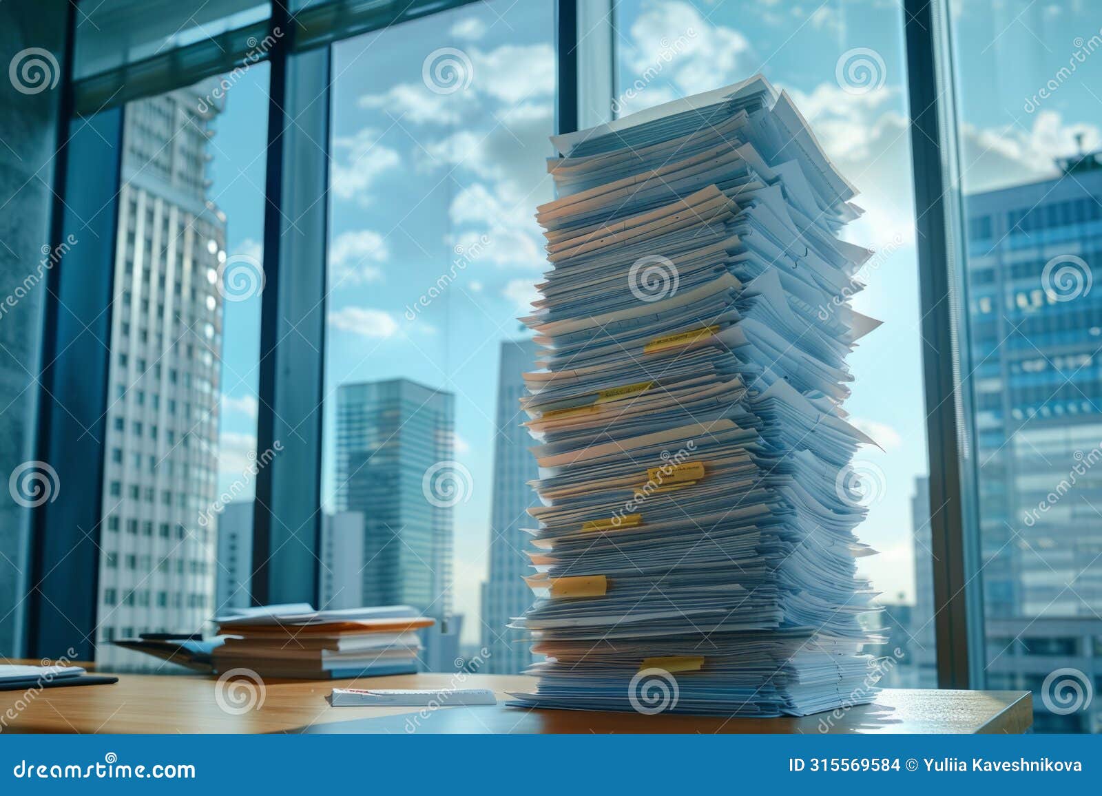 Piles of Paper Office Filled with Paperwork Full Archive File Documents ...
