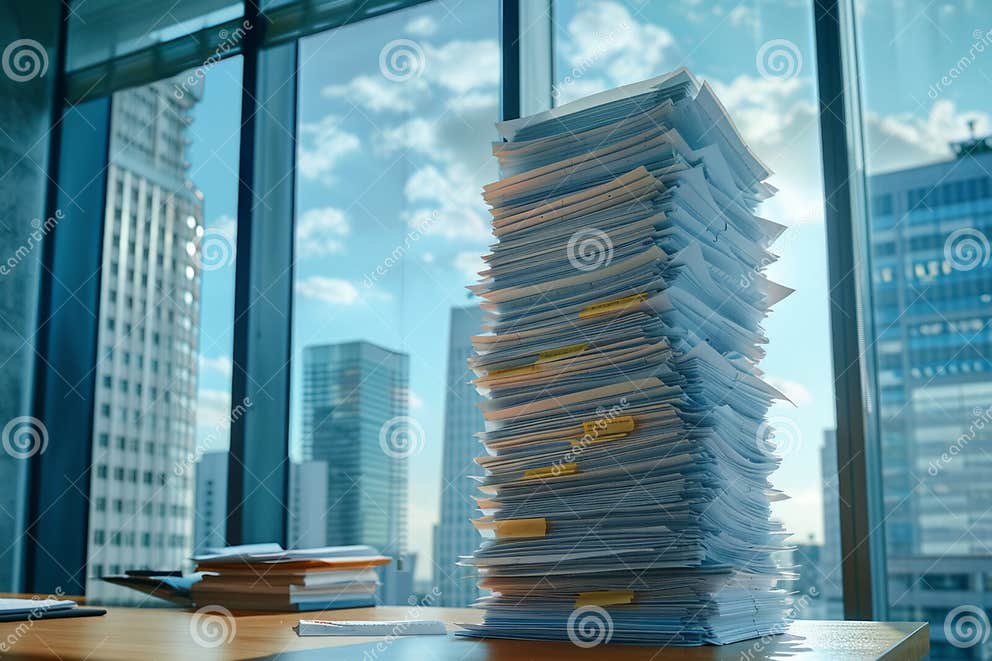 Piles of Paper Office Filled with Paperwork Full Archive File Documents ...