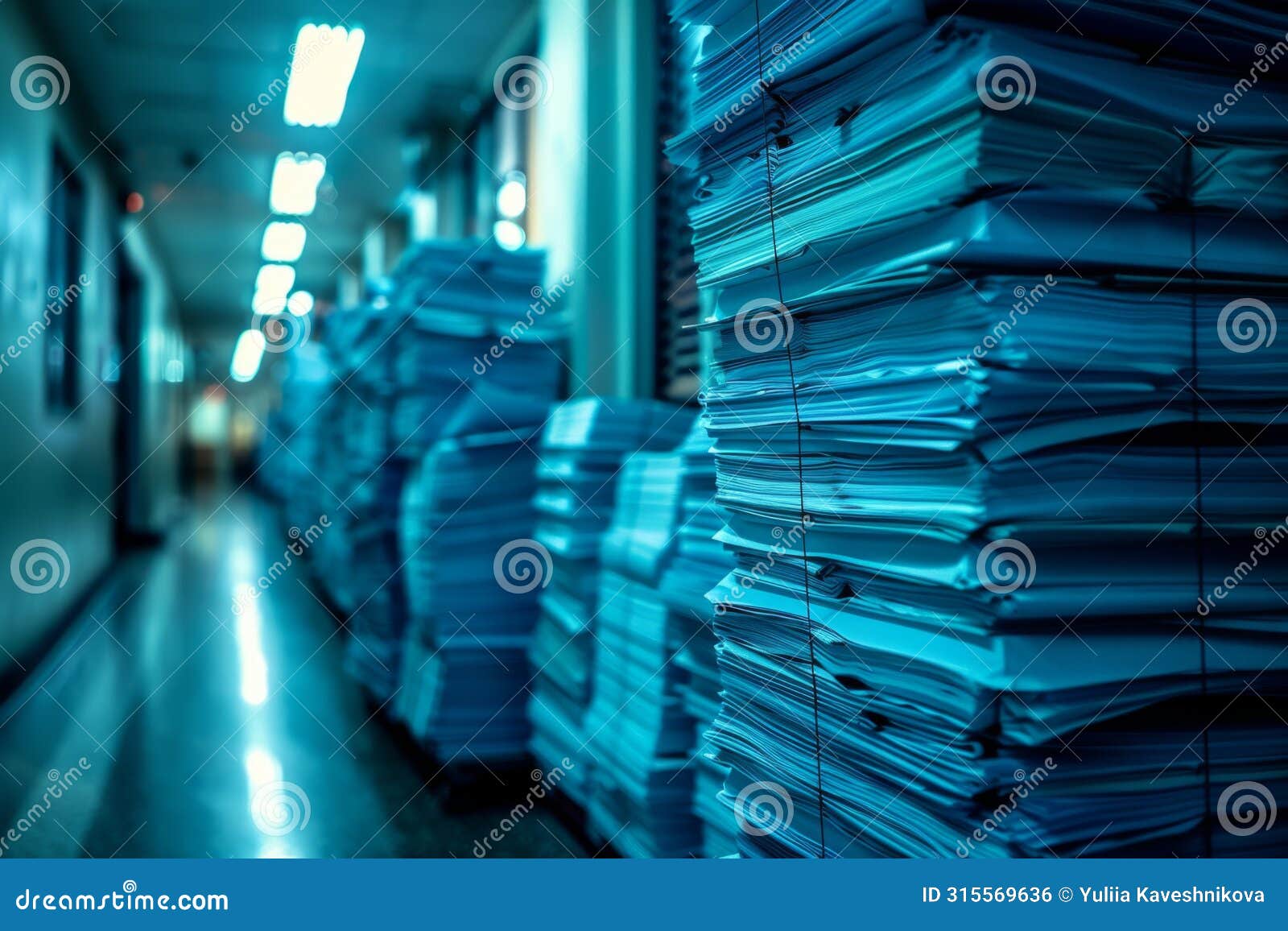 Piles of Paper Office Filled with Paperwork Full Archive File Documents ...