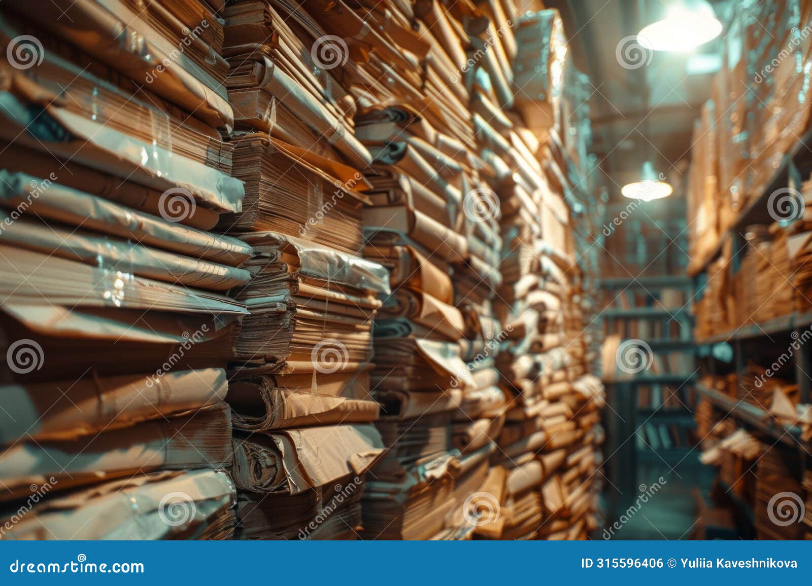 Piles of Paper Office Filled with Paperwork Full Archive File Documents ...