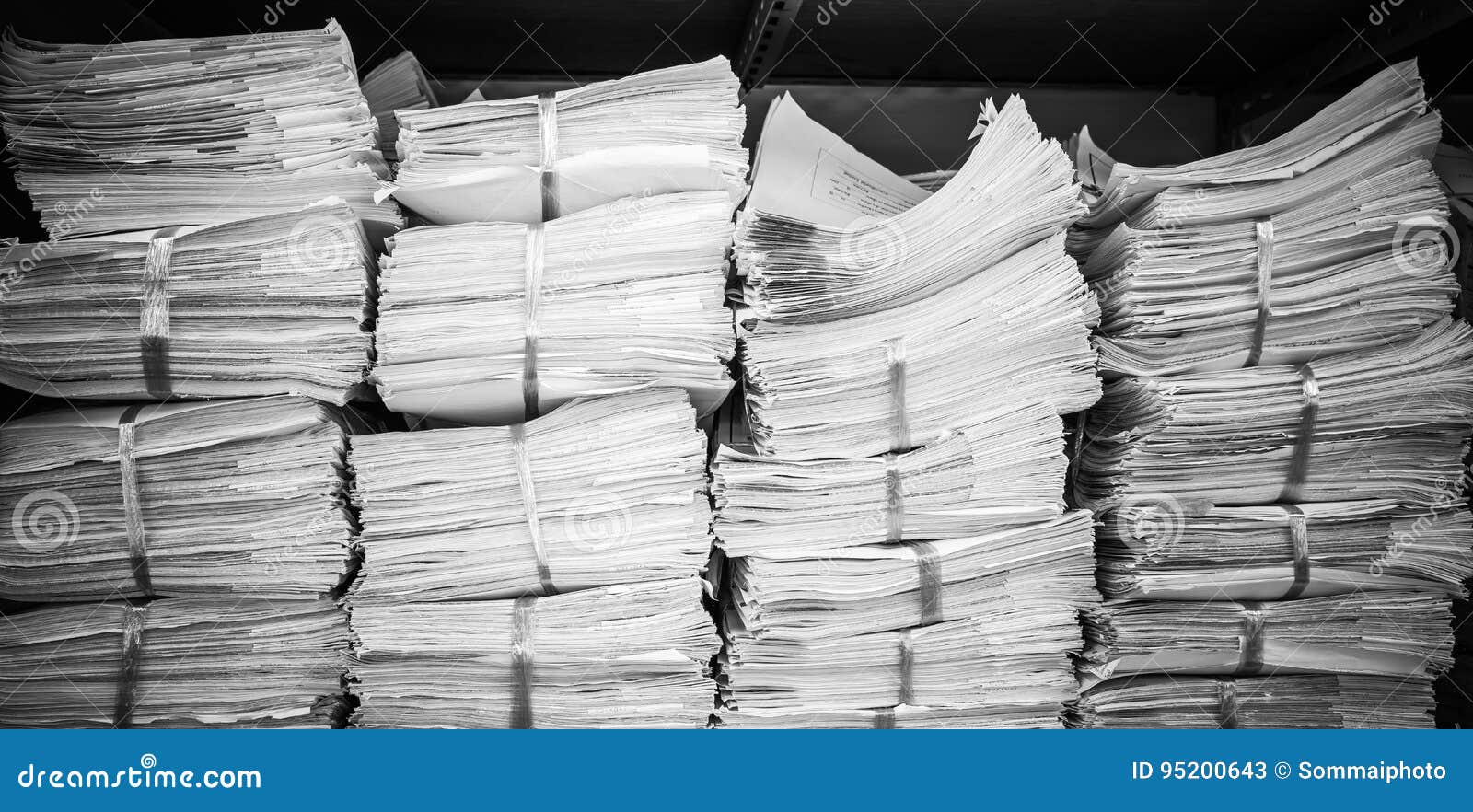 Piles of Paper on the Shelves Stock Image - Image of bind, piles: 95200643