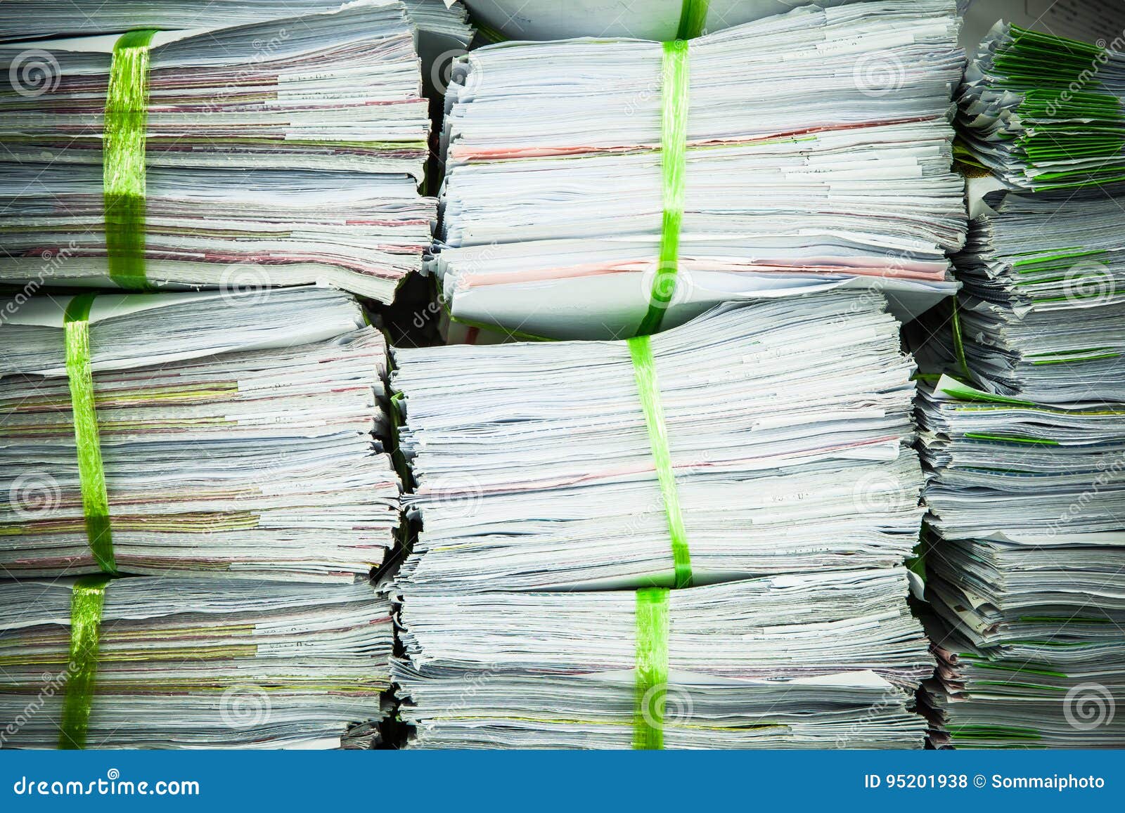 Piles of Paper on the Shelves Stock Photo - Image of document, stained ...