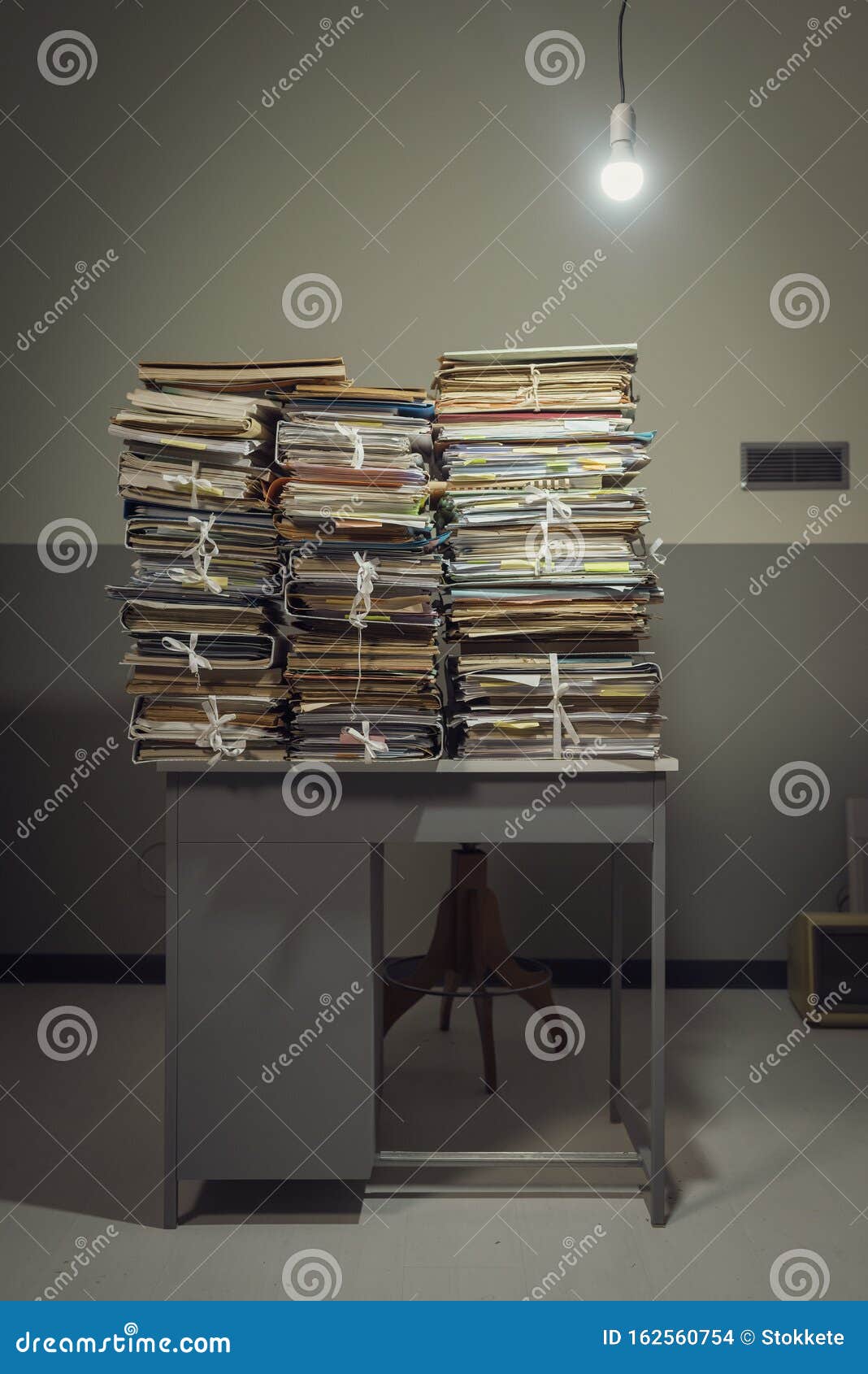 Piles of Paperwork on the Desk Stock Photo - Image of overwork ...