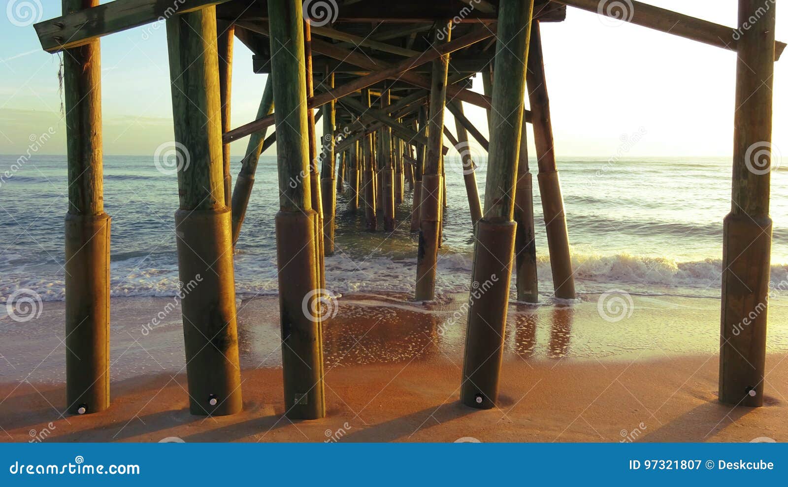 Piles Pier Wood Structure In The Sea Stock Image | CartoonDealer.com ...