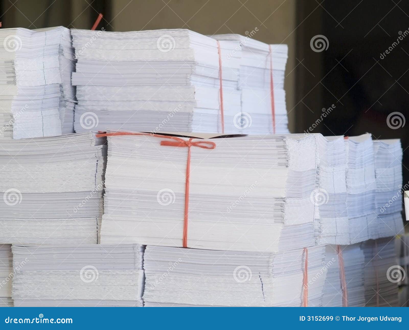 Piles of printed paper stock image. Image of white, stack - 3152699