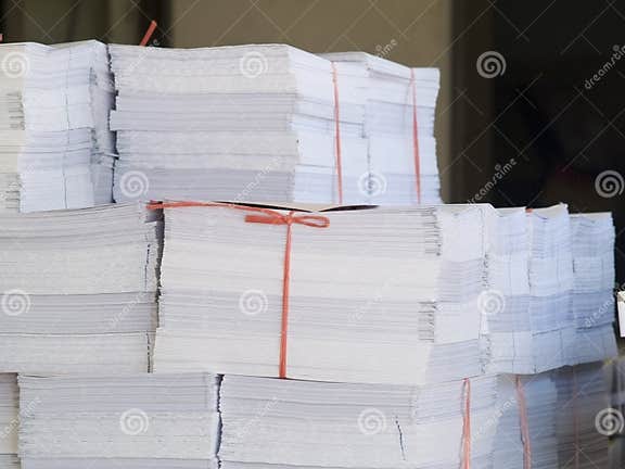 Piles of printed paper stock image. Image of white, stack - 3152699