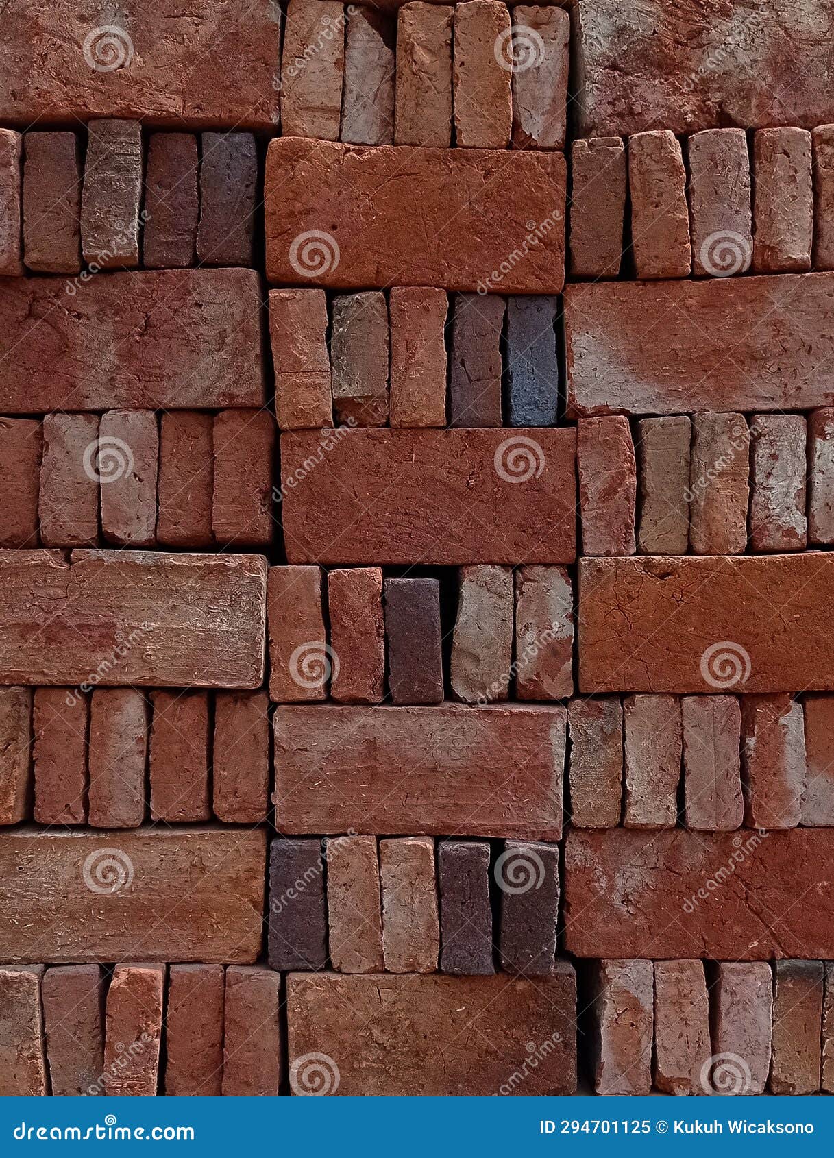 Piles of Red Bricks Form a Pattern Stock Image - Image of form, brown ...