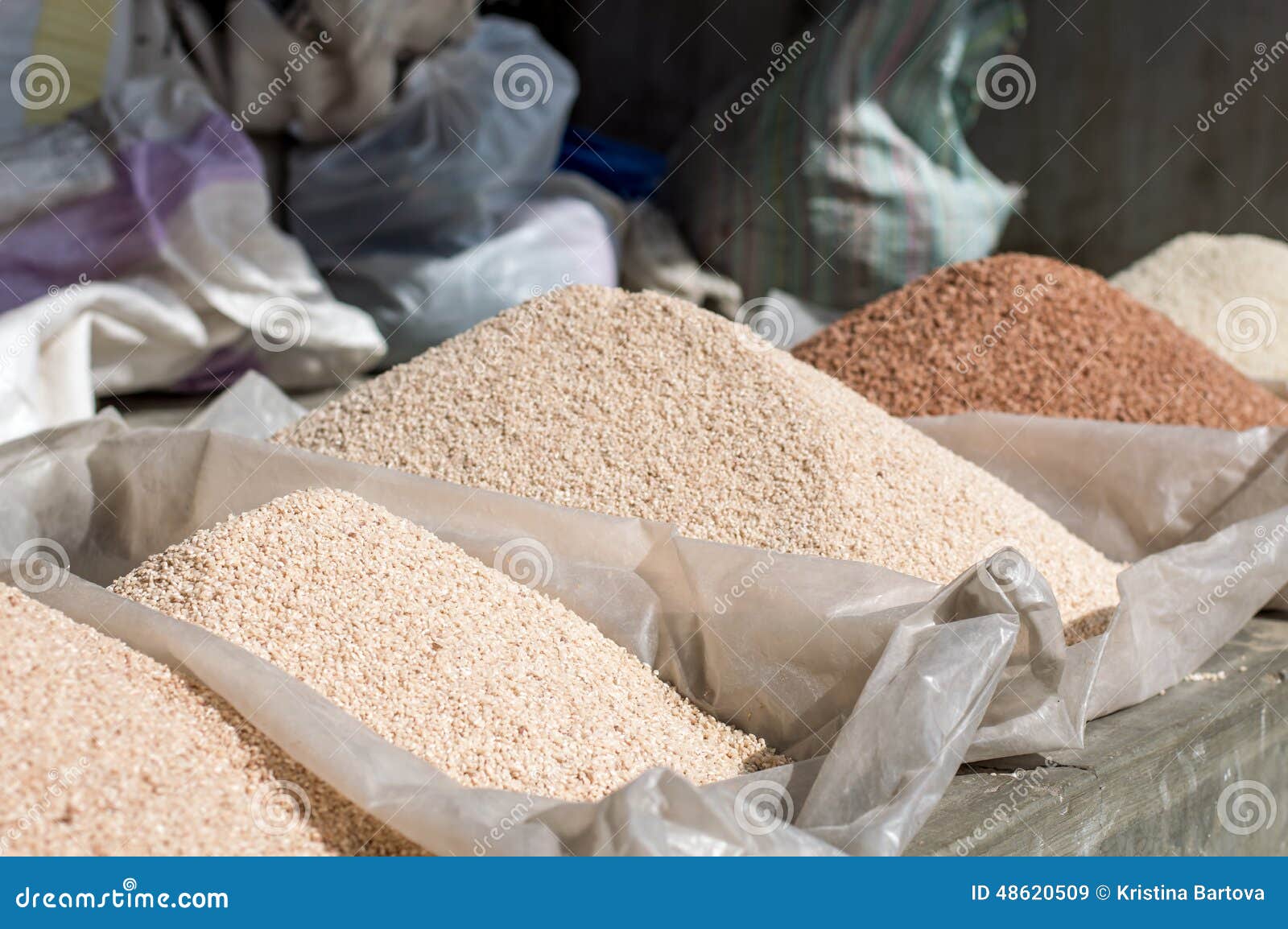 Piles of Red and White Rice Stock Image - Image of trade, white: 48620509