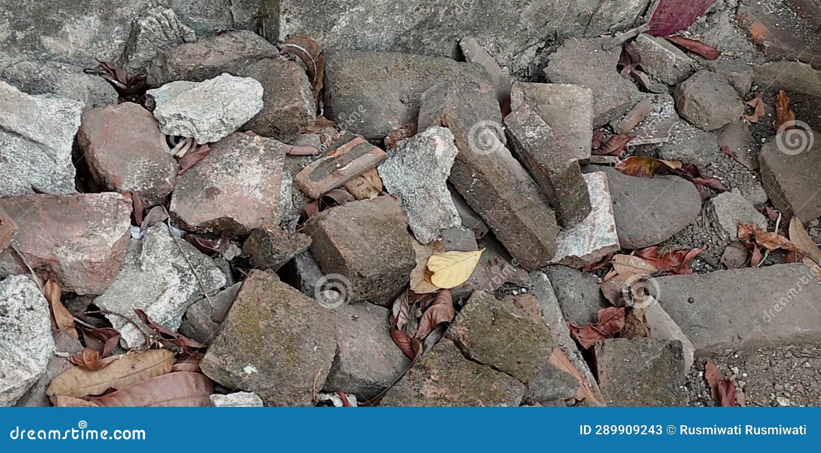 Piles of rocks and bricks stock image. Image of material - 289909243