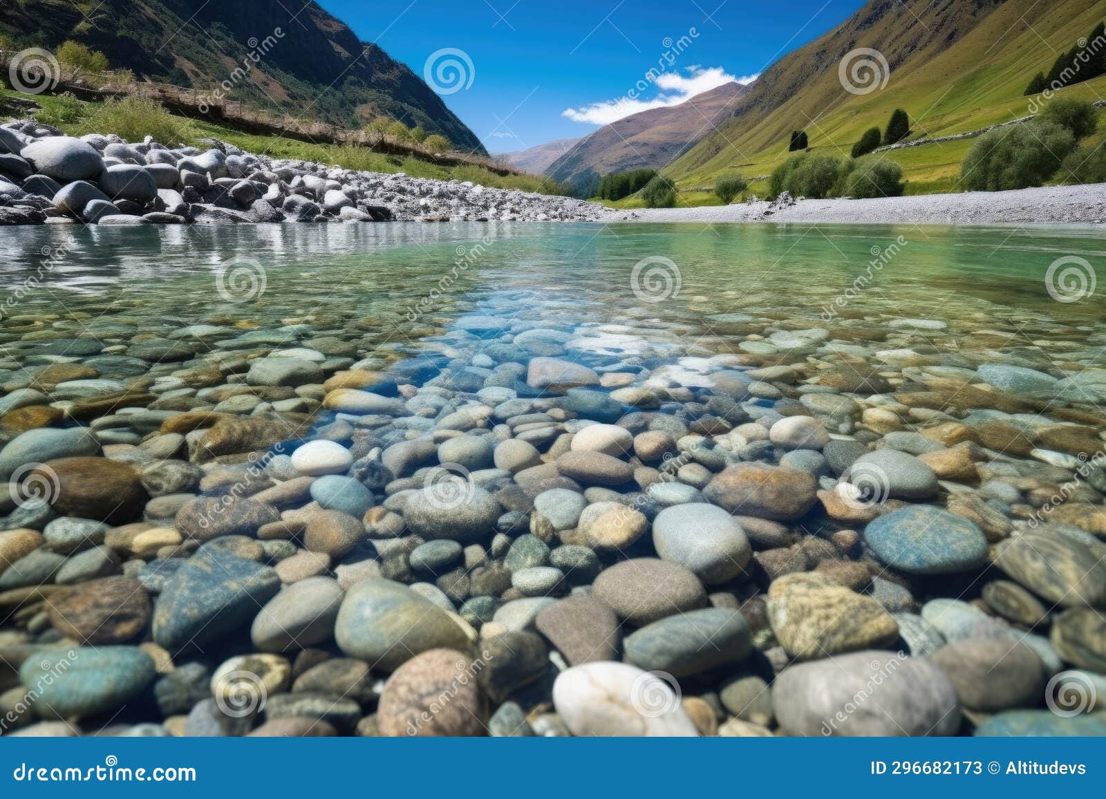 Piles of Rocks Under the Crystal Clear Water of a Riverbed Stock Image ...