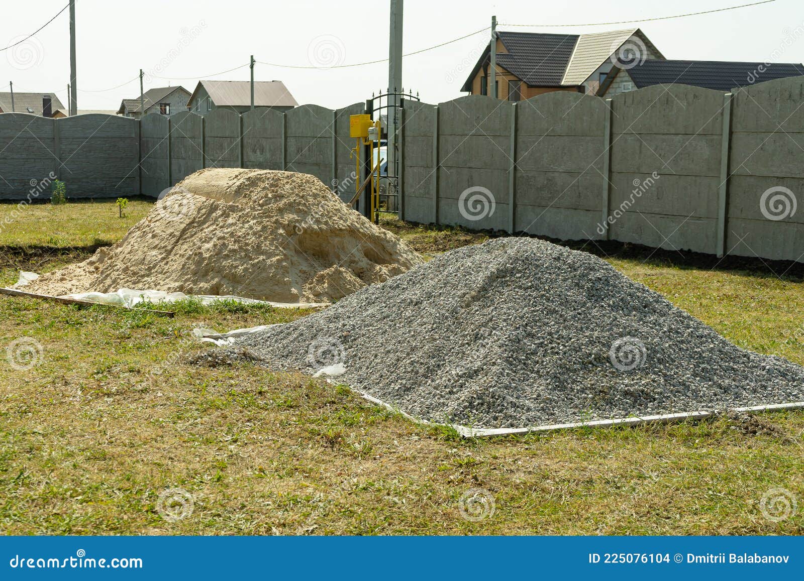 Piles of Rubble and Sand are Stacked on the Construction Site. Stock ...