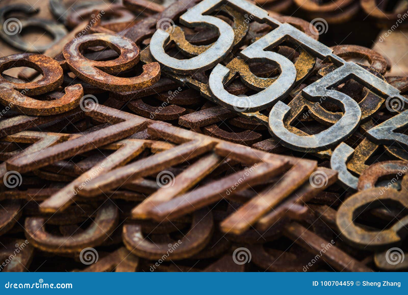 Piles of Rusty Metal Numbers and Letters Stock Image - Image of ...