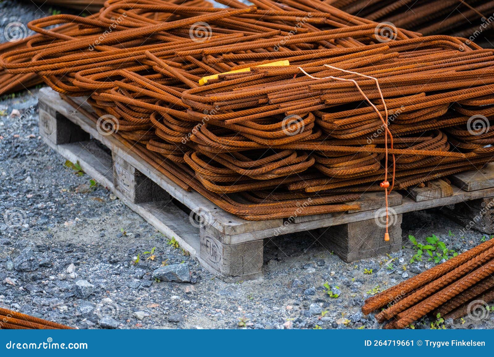 Piles of Rusty Rebar Ready To Be Used at a Construction Site.. Stock ...