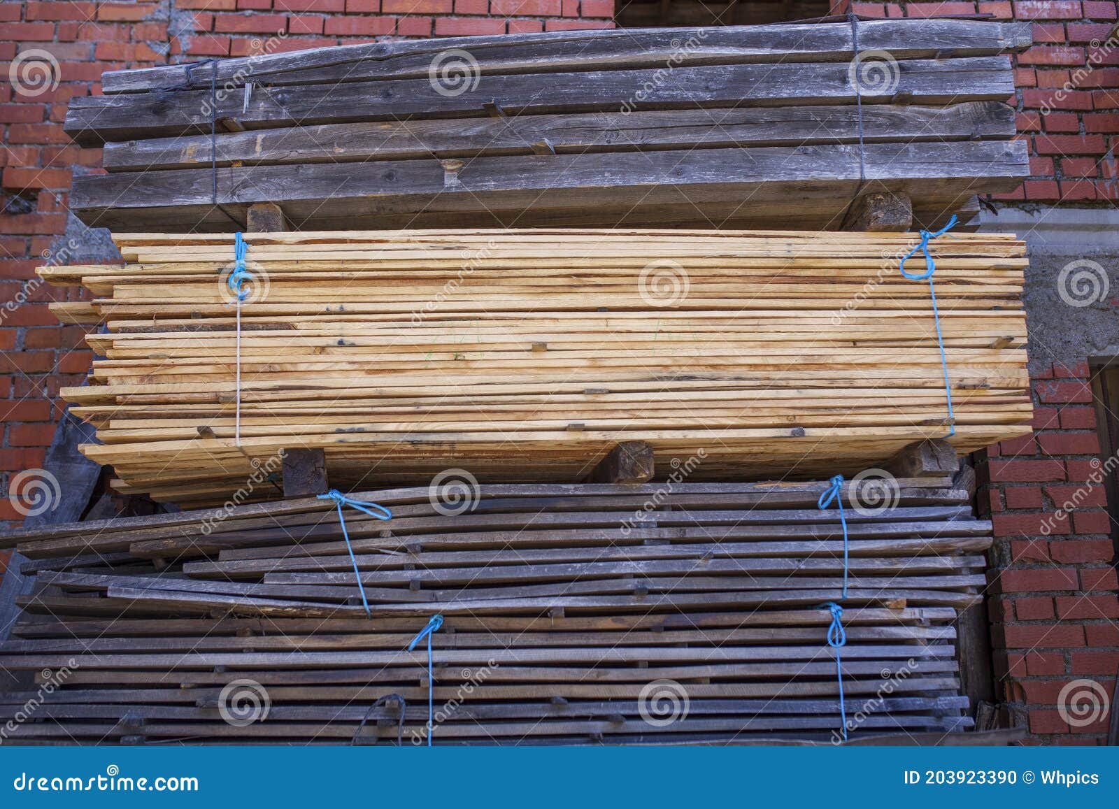 Piles Stack of Timber on Construction Site Stock Photo - Image of site ...
