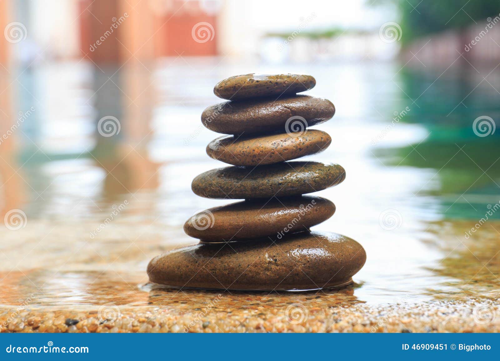 Piles of Stones in Swimming Pool Stock Image - Image of harmony, shape ...