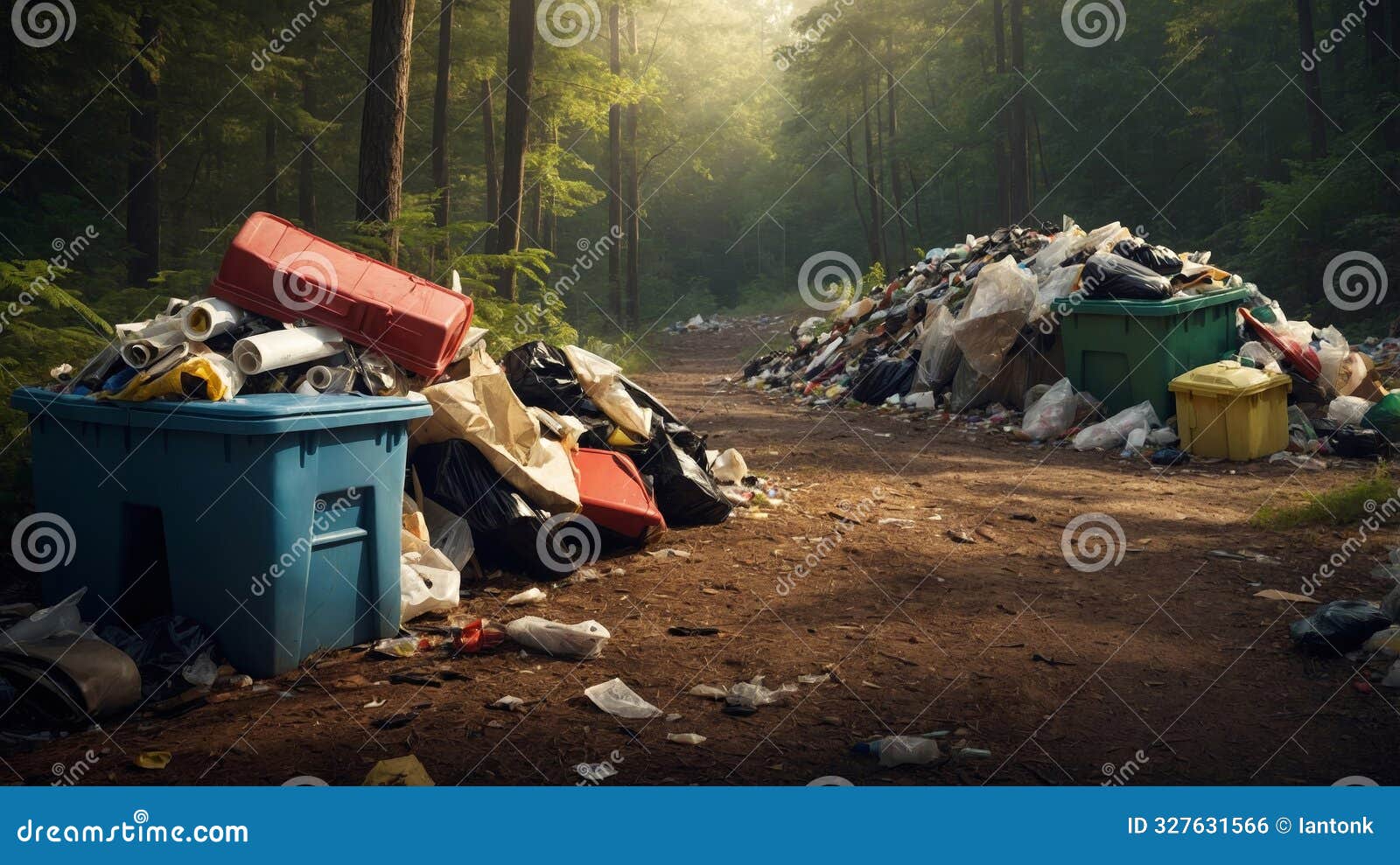 Illegal Dumping In A Forest With Piles Of Trash Stock Photo ...
